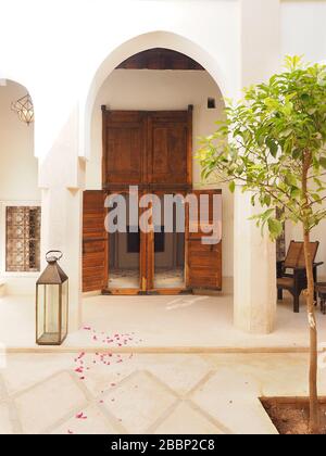 Interior of renovated private riad, Medina, Marrakech, Morocco, North ...