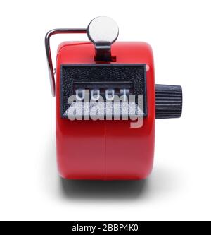 Red Tally Counter Isolated on White Background Stock Photo - Alamy