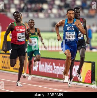 Donavan Brazier of the USA competing in the men’s 800m semi-final heat ...