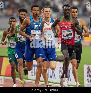 Donavan Brazier of the USA competing in the men’s 800m race at the ...