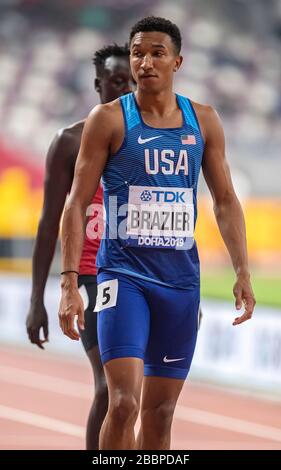 Donavan Brazier of the USA competing in the men’s 800m semi-final heat ...
