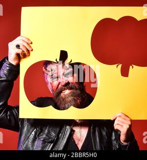 Devil or monster celebrates festival. Halloween party concept. Demon ...