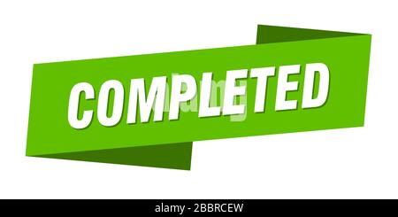 completed banner template. completed ribbon label sign Stock Vector ...