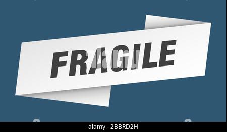 fragile banner template. fragile ribbon label sign Stock Vector Image ...