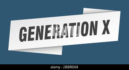 generation x banner template. generation x ribbon label sign Stock ...