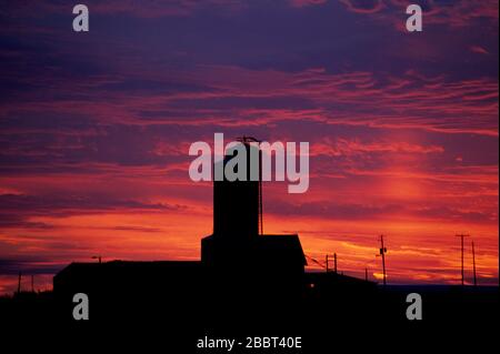 Farm sunset, McLean County, Illinois Stock Photo - Alamy