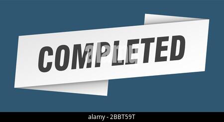 completed banner template. completed ribbon label sign Stock Vector ...