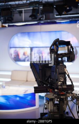TV camera in recording and live studio Stock Photo - Alamy