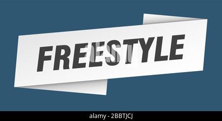 freestyle banner template. freestyle ribbon label sign Stock Vector ...