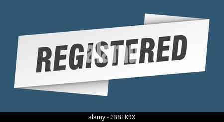 registered banner template. registered ribbon label sign Stock Vector ...
