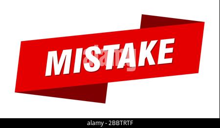 mistake banner template. mistake ribbon label sign Stock Vector Image ...
