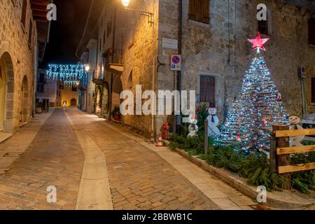 Serina Bergamo Italy December 25 2019: Street of the ancient village of ...