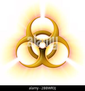 Shining biohazard warning sign - infected specimen - illustration Stock ...