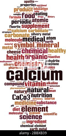 Calcium word cloud concept. Collage made of words about calcium. Vector ...