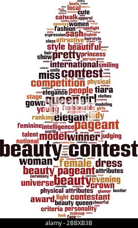 Beauty pageant word cloud concept. Collage made of words about beauty ...