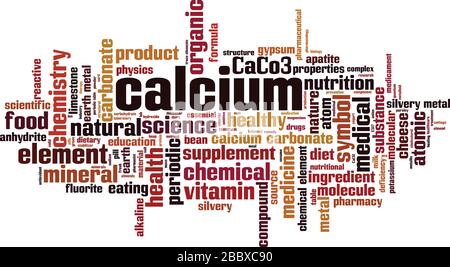Calcium word cloud concept. Collage made of words about calcium. Vector ...