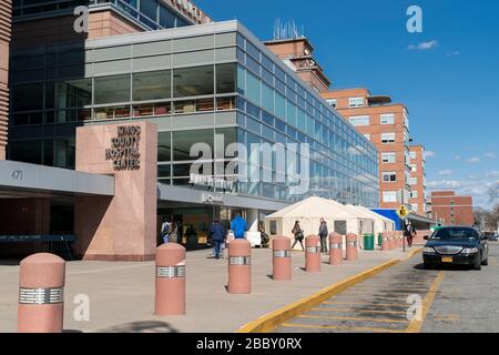 A view of the Brooklyn Hospital Center in Brooklyn, New York USA during ...