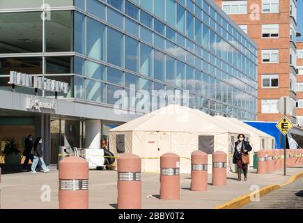 A view of the Brooklyn Hospital Center in Brooklyn, New York USA during ...