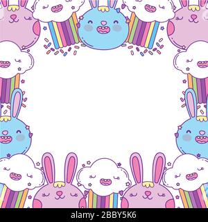 Cute kawaii frame cartoons Stock Vector Image & Art - Alamy