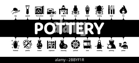 Pottery And Ceramics Minimal Infographic Banner Vector Stock Vector ...