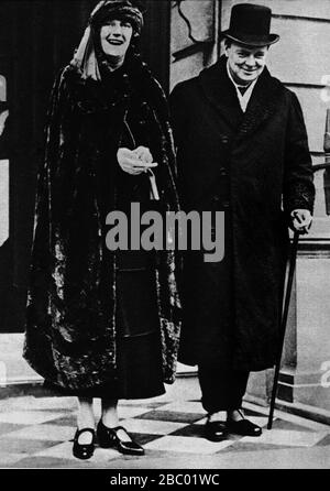 Winston Churchill with his wife, Clementine and General Bruce Hamilton ...