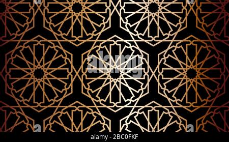 Luxury, premium, rich morocco golden and black islamic pattern ...