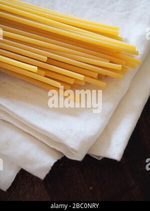 Raw Italian pasta, bucatini, Italy, Europe Stock Photo - Alamy