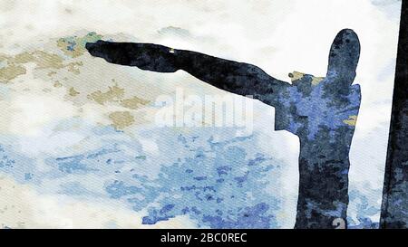 a human shadow with outstretched arm Stock Photo - Alamy