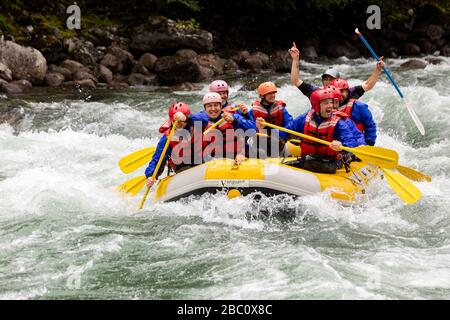 Rafters running the rapids on the Nahatlatch River, Boston Bar, BC ...