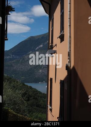 Lake Como seen from Perledo village, Como Lake east coast, Lombardy ...
