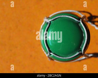 muselet wirehood for cork wine bottle cap Stock Photo - Alamy
