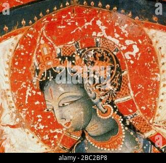 Green Tara as Prajnaparamita. Sumtsek hall at Alchi monastery, Ladakh ...