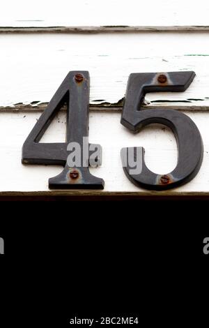 House number 45 sign Stock Photo - Alamy