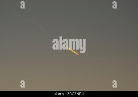 Jet Airplane Contrail Up-close Stock Photo - Alamy