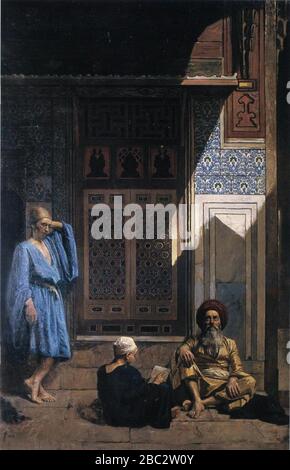 Grommé, Arabialainen sheikki oppilaineen Stock Photo - Alamy