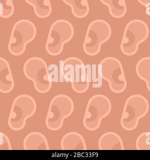 Human Ears pattern seamless. ear background. vector texture Stock ...