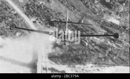 Grumman F9F-2 Panther of VF-71 attacking bridge in Korea, in November ...