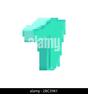 2 number pixel art. cartoon font. 8 bit Twoe numeral Children alphabet ...