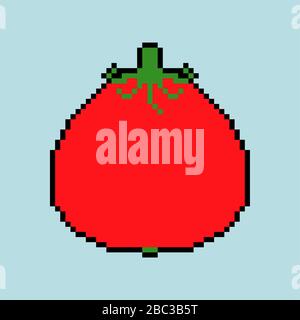 Tomato pixel art. Tomatoes 8 bit. Pixelate Vegetable. vector ...