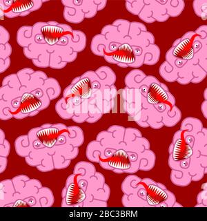 Angry brain. Bad thoughts. Evil brains. Vector illustration Stock ...