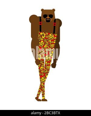 Fashion Russian Bear. trendy beast model. Folk Fashionable Russia. Cool ...