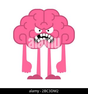 Angry brain. Bad thoughts. Evil brains. Vector illustration Stock ...