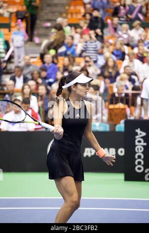 NOVI SAD - APRIL 18: ANA IVANOVIC of Serbia during the FED Cup match ...