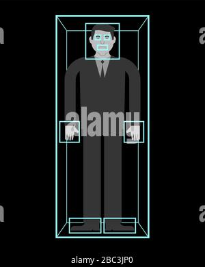 Human recognition. Human identification. Frame around human figure ...