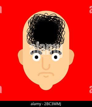 Mind people icon in comic style. Human frustration vector cartoon ...