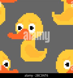 8 bit rubber duck pixels. animal vector illustration Stock Vector Image & Art - Alamy