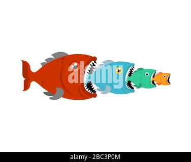 Big fish eats small cartoon illustration Stock Vector Image & Art - Alamy