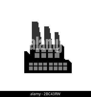 Factory pixel art. Plant 8 bit. pixelated Vector illustration Stock ...