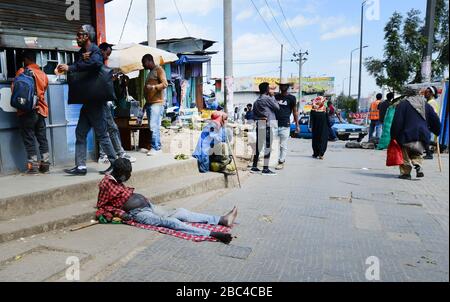 Homeless man in Addis Ababa, Ethiopia Stock Photo - Alamy