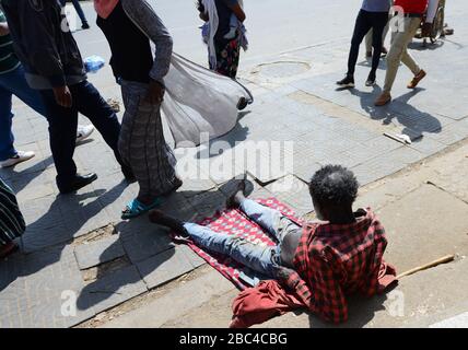A homeless Ethiopian man at the Mercato market in Addis Ababa Stock ...